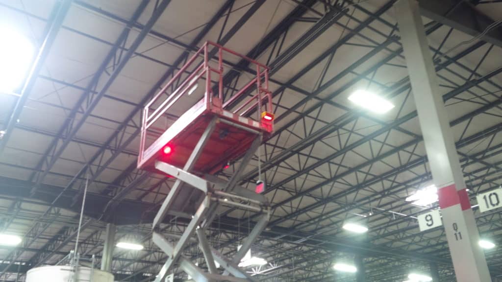Buy Red Zone Danger Area warning light for forklifts, creates NO GO zone.